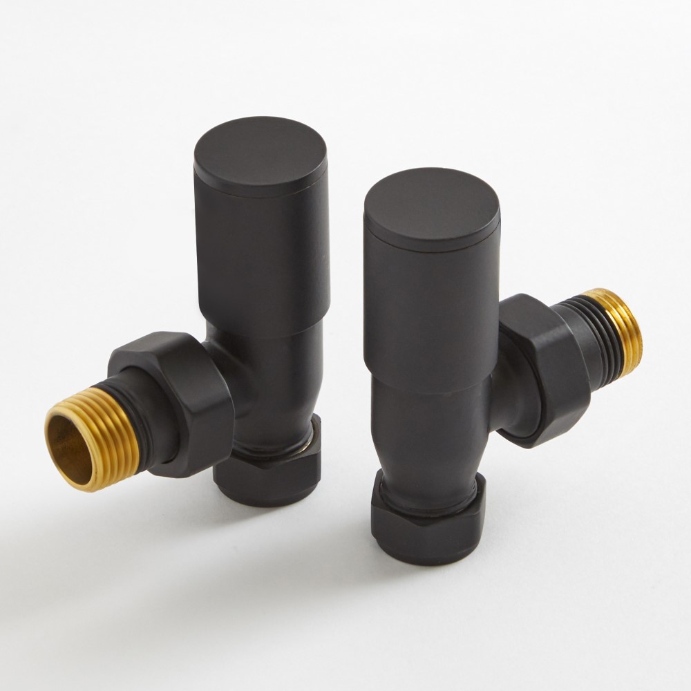 Milano - Modern Black Angled Radiator Valves
