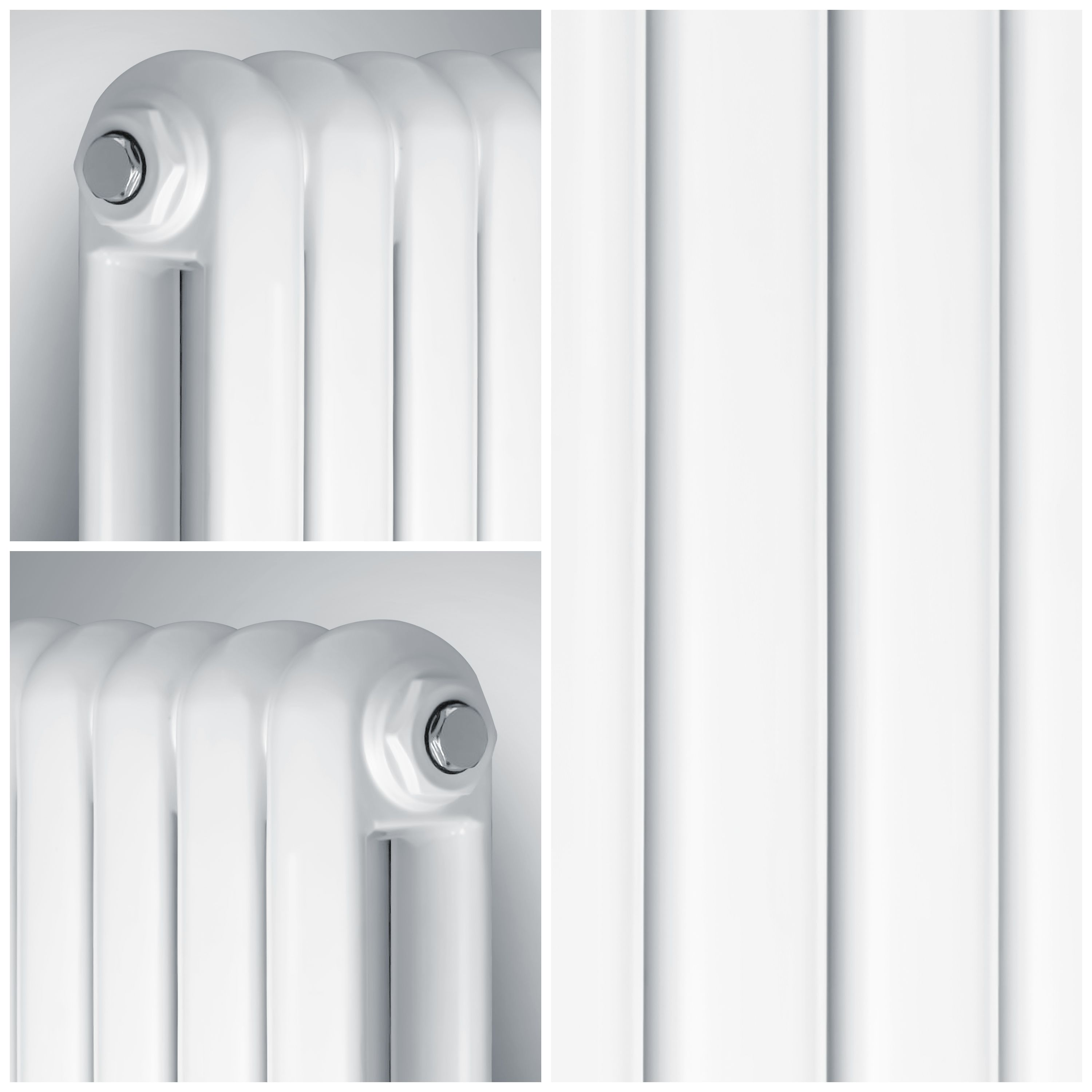 Milano Urban - White Horizontal Column Radiator - 635mm x 863mm (Double ...