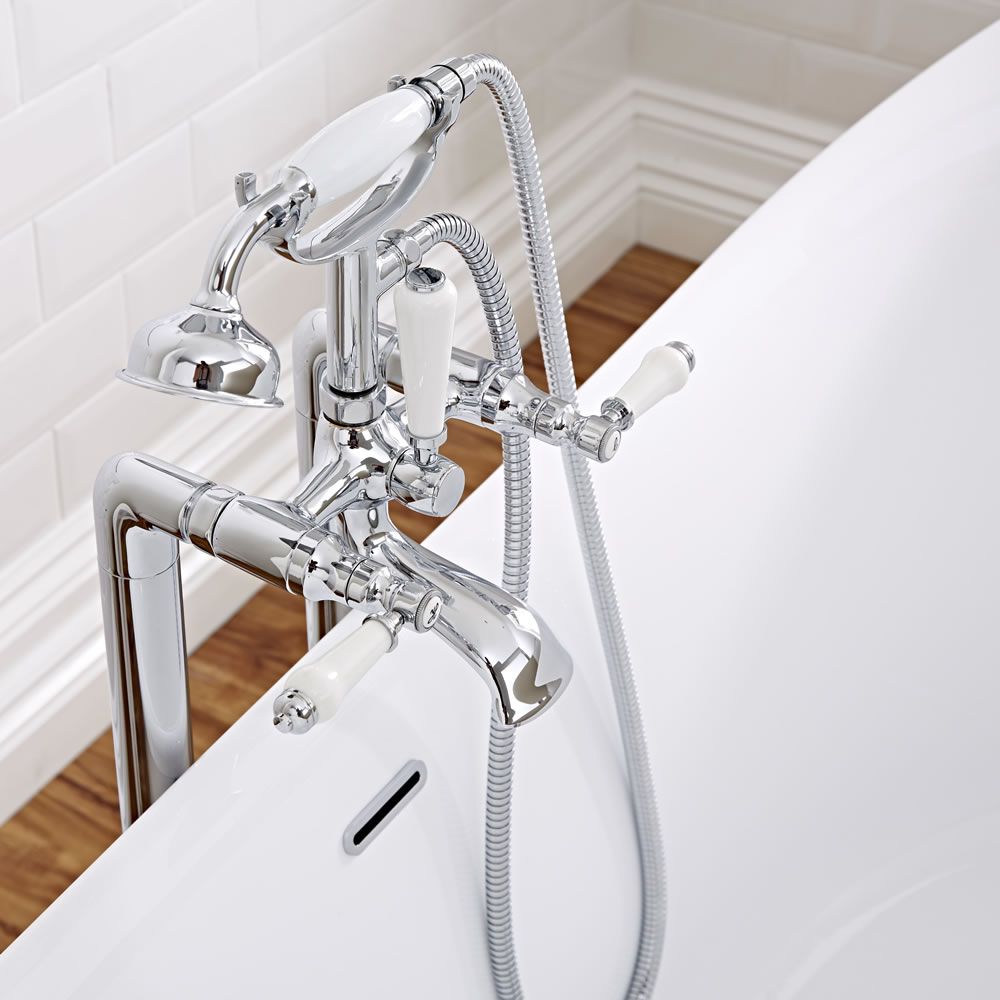 Milano Select - Traditional Lever Head Floor Standing Bath Shower Mixer ...