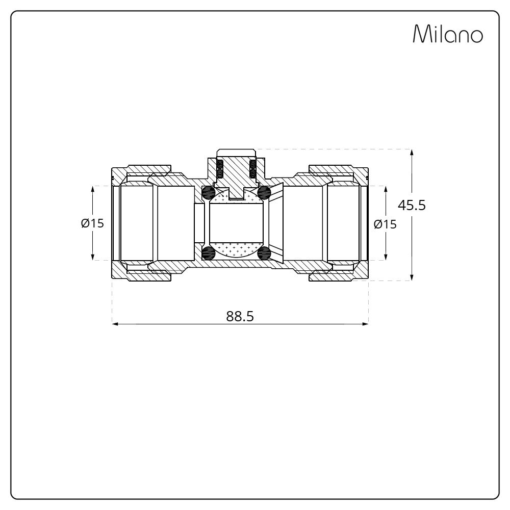 Milano - 15mm Isolating Valve - Chrome