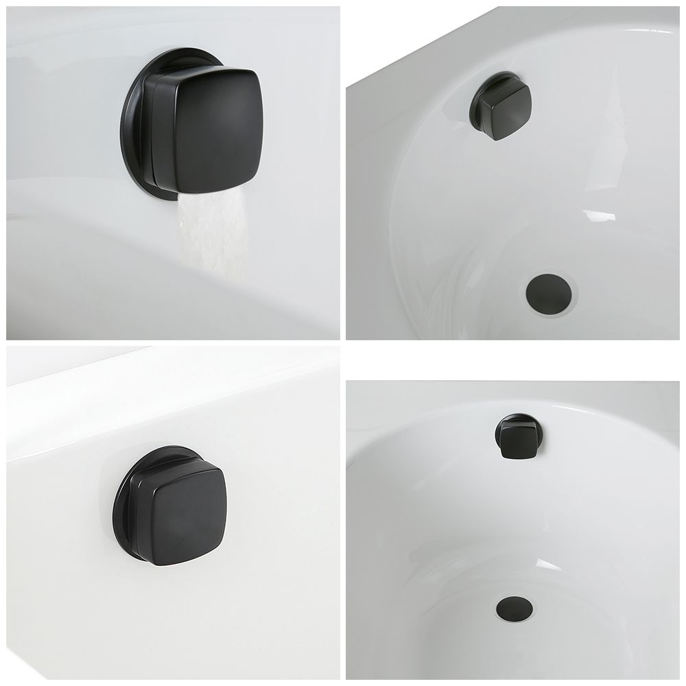 Milano Preto - Modern Overflow Bath Filler and Waste - Black