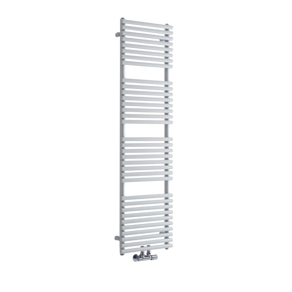 Milano Via - White Central Connection Bar on Bar Heated Towel Rail ...