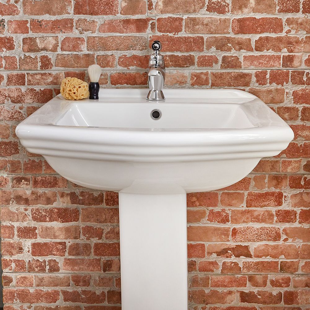 Milano Sandringham - Traditional 1 Tap-Hole Basin with Full Pedestal ...
