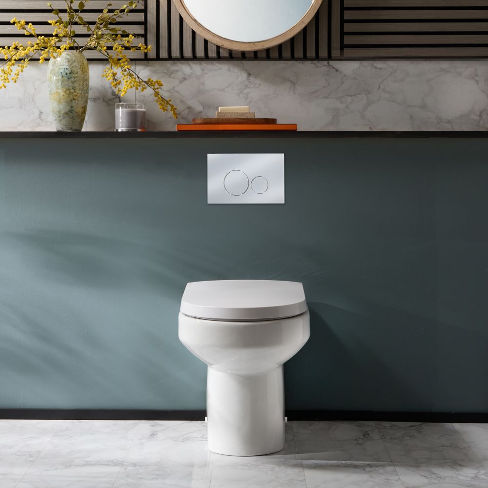Milano Ballam Modern Oval Back to Wall Toilet with Soft Close Seat