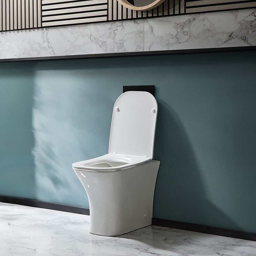 Milano Avenham - White Modern Back To Wall Toilet with Soft Close Seat