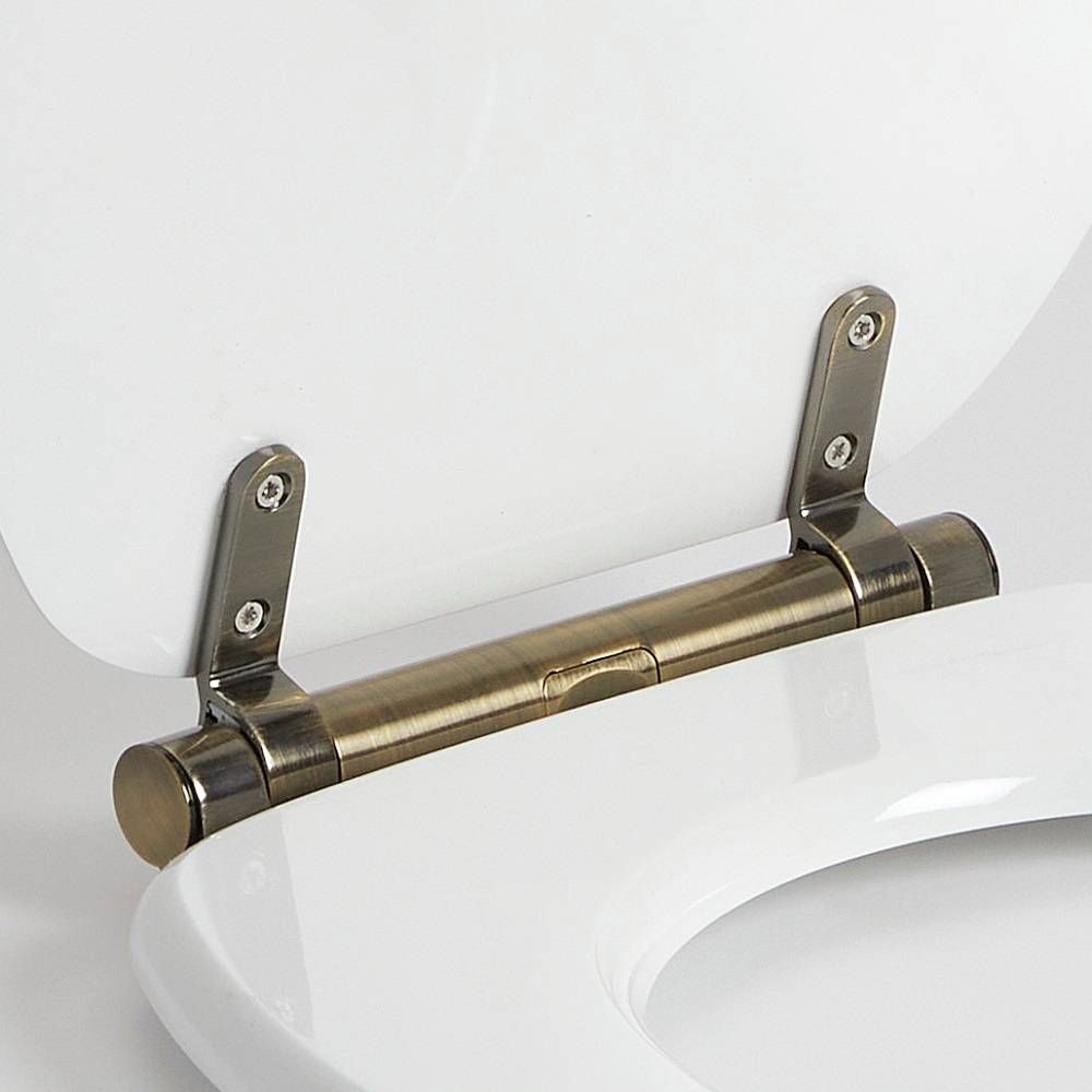Milano Richmond - Traditional White Soft Close Toilet Seat with Brushed ...