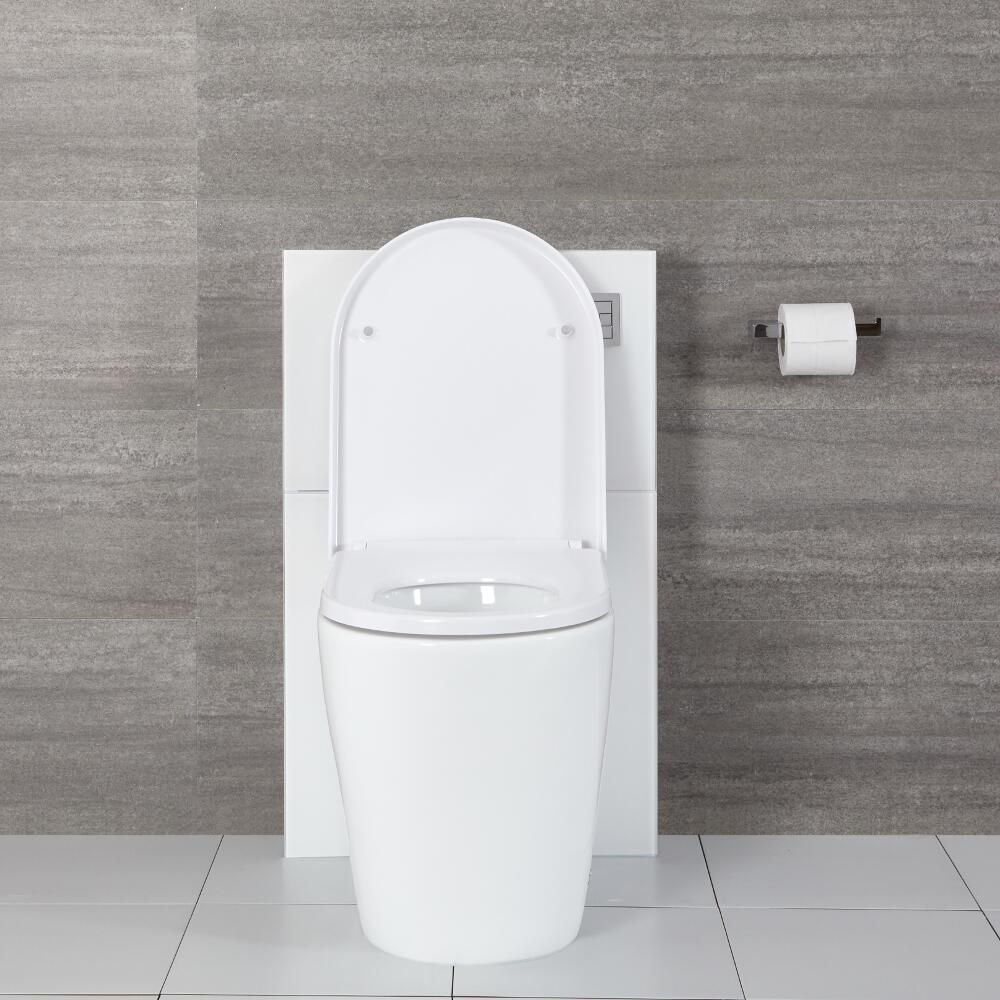 Milano Arca - White 500mm Compact WC Unit with Rivington Toilet