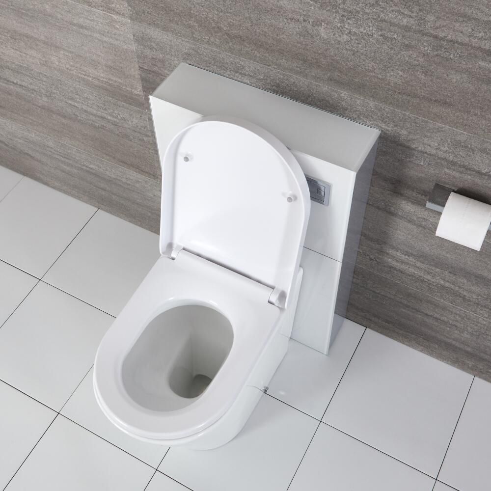 Milano Arca - White 500mm Compact WC Unit with Rivington Toilet
