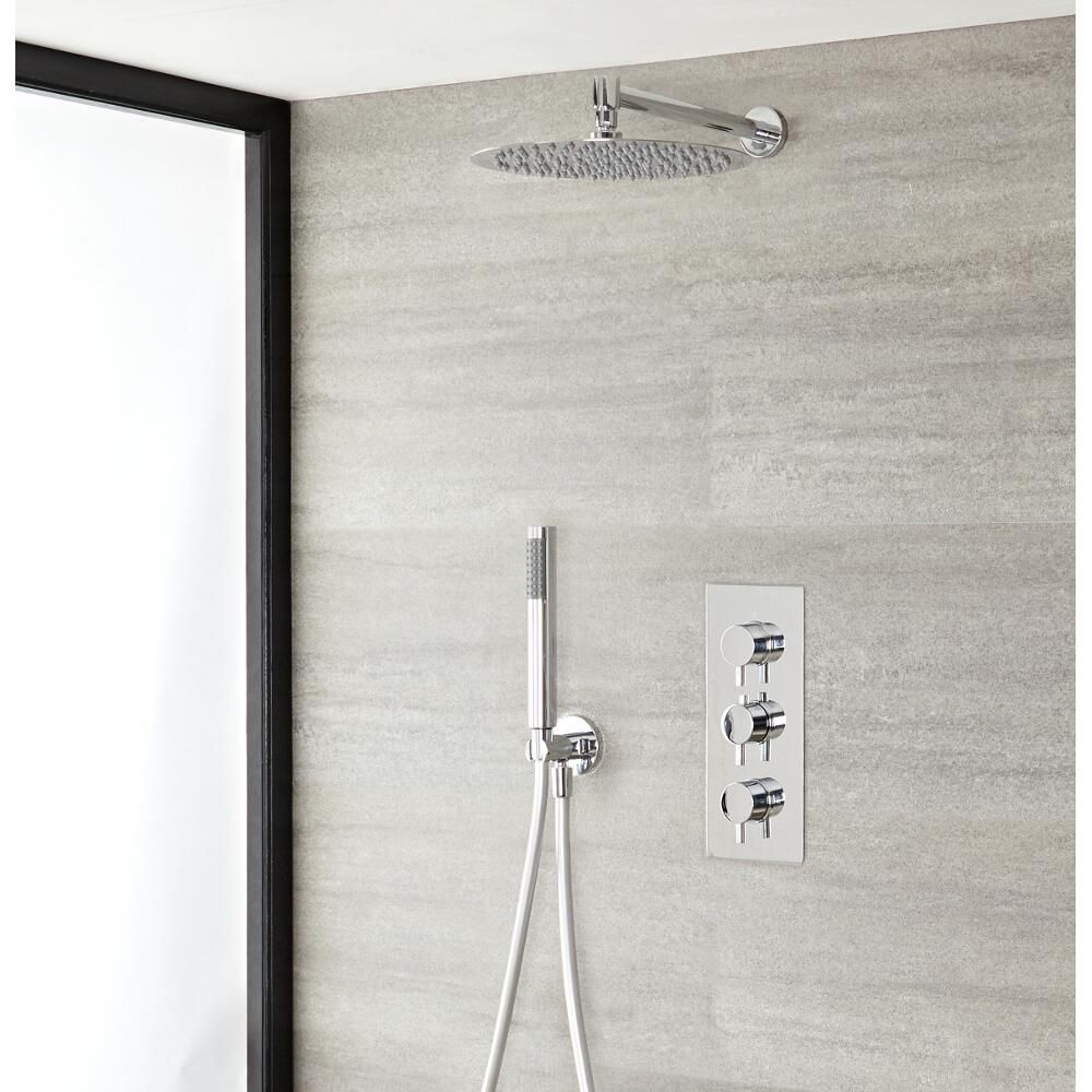 Milano Mirage - Chrome Thermostatic Shower with Wall Mounted Shower ...