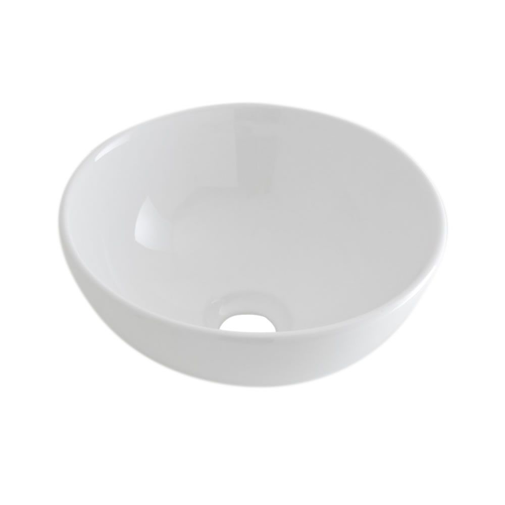 Milano Irwell - White Modern Round Countertop Basin with High Rise ...