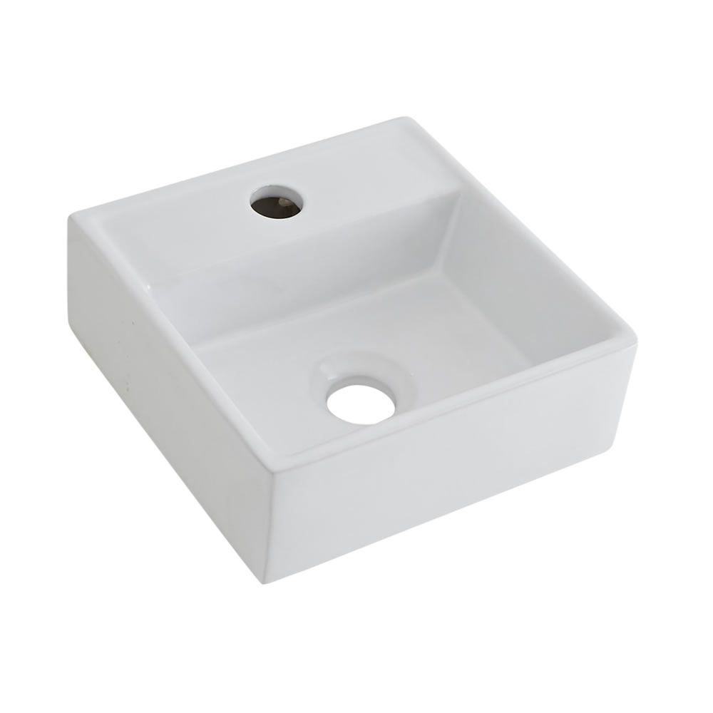 Milano Dalton - White Modern Square Wall Hung Basin - 280mm x 280mm (1 ...