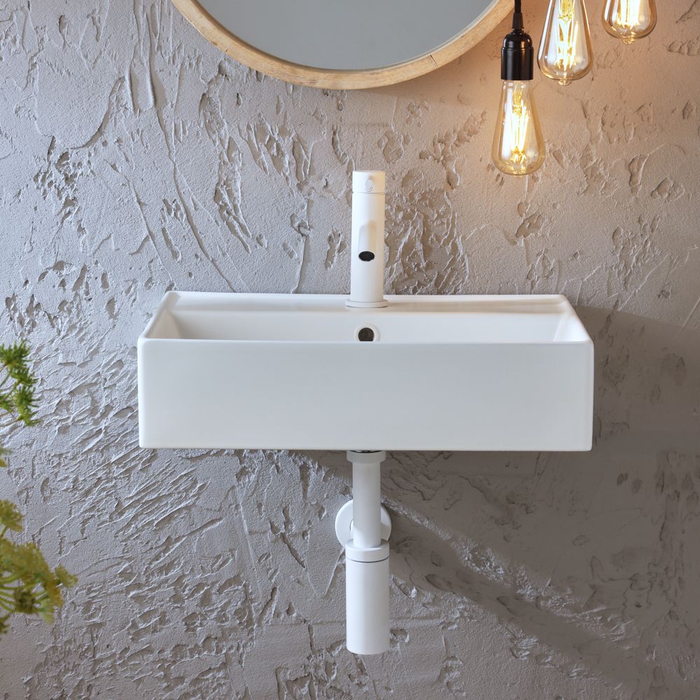 Milano Elements - Rectangular Wall Hung Basin - 500mm x 350mm (1 Tap ...