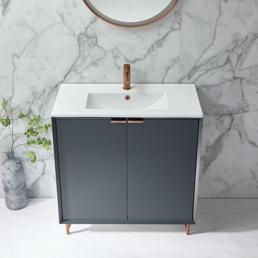 Milano Edge - 810mm Modern Vanity Unit with Basin - Choice of Finish ...