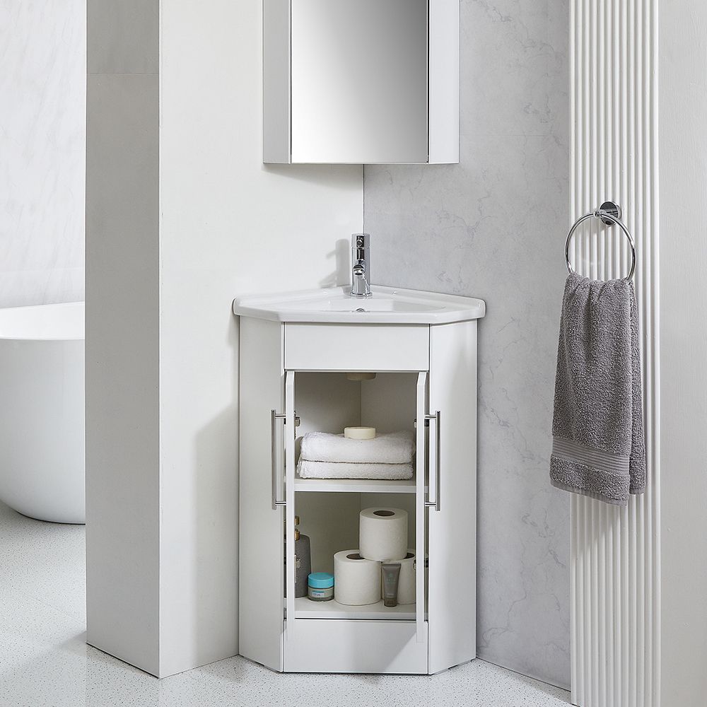 Corner vanity unit store