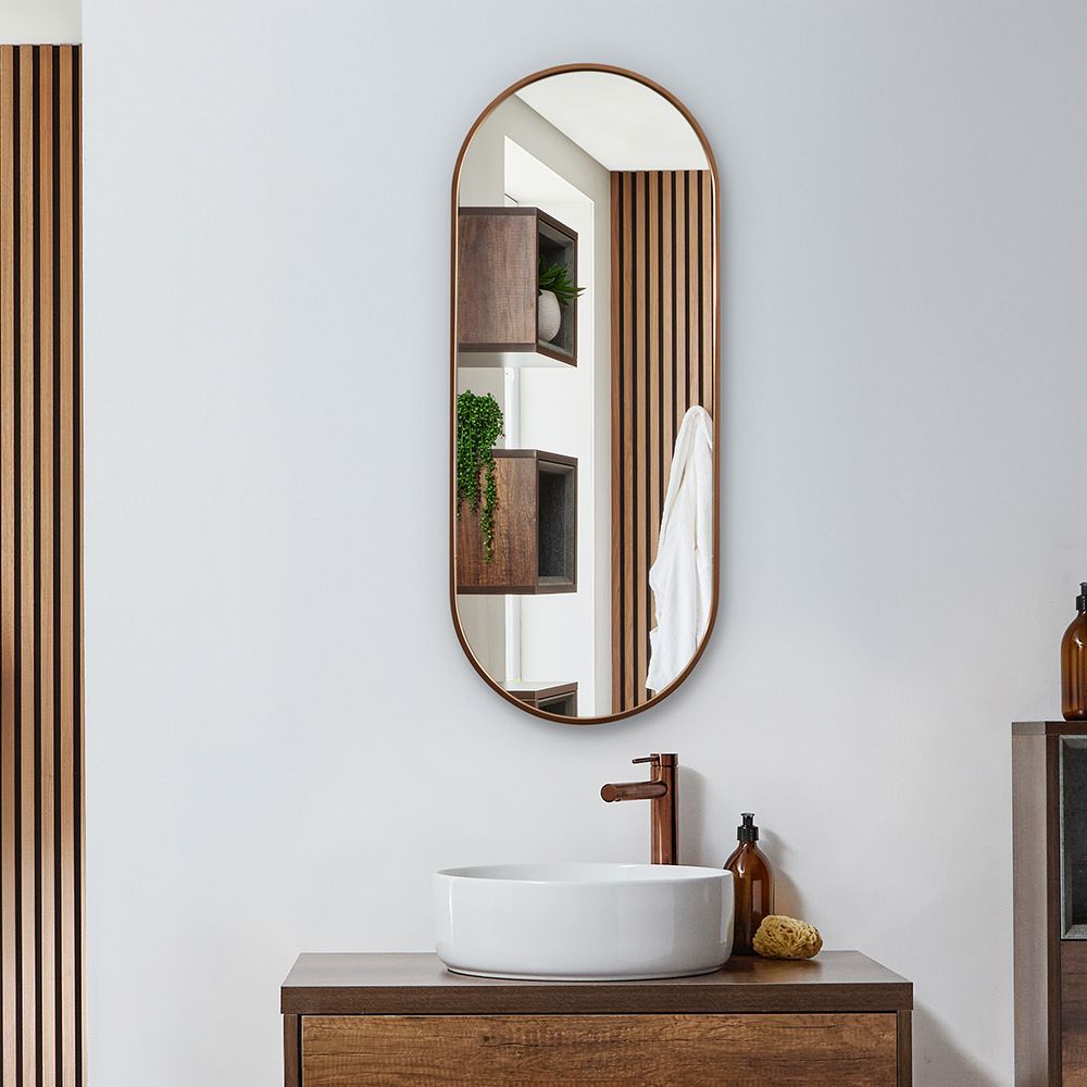 brushed copper mirrors