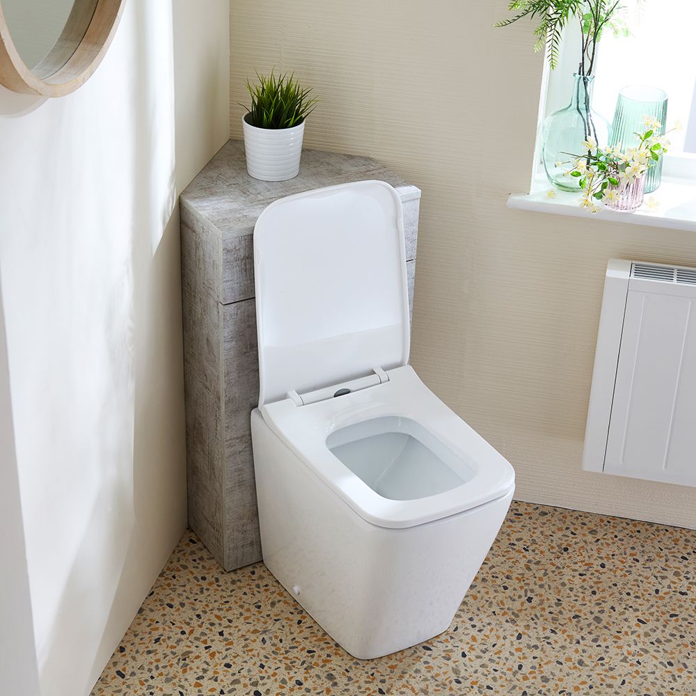 Milano Lurus - Modern Corner WC Unit with Longton Back to Wall Toilet ...