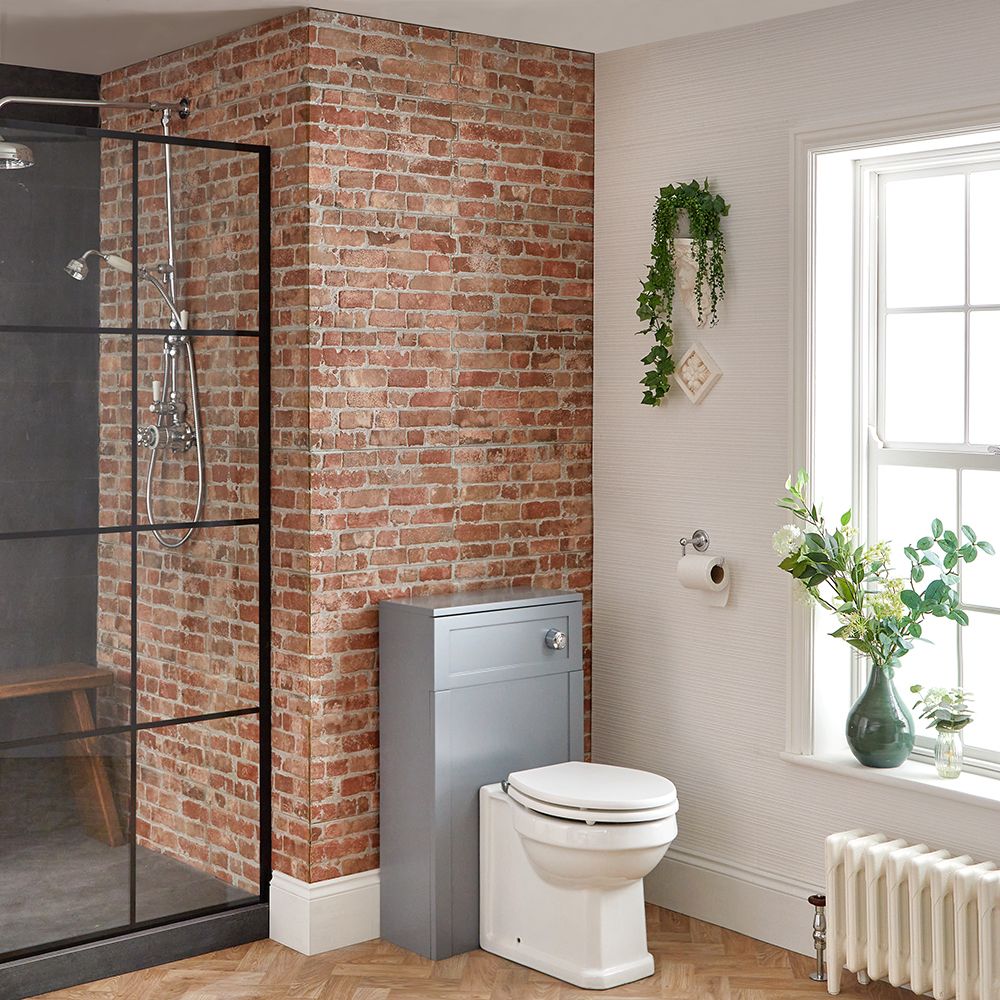 Milano Aston - Light Grey Traditional 500mm WC Unit with Richmond Toilet