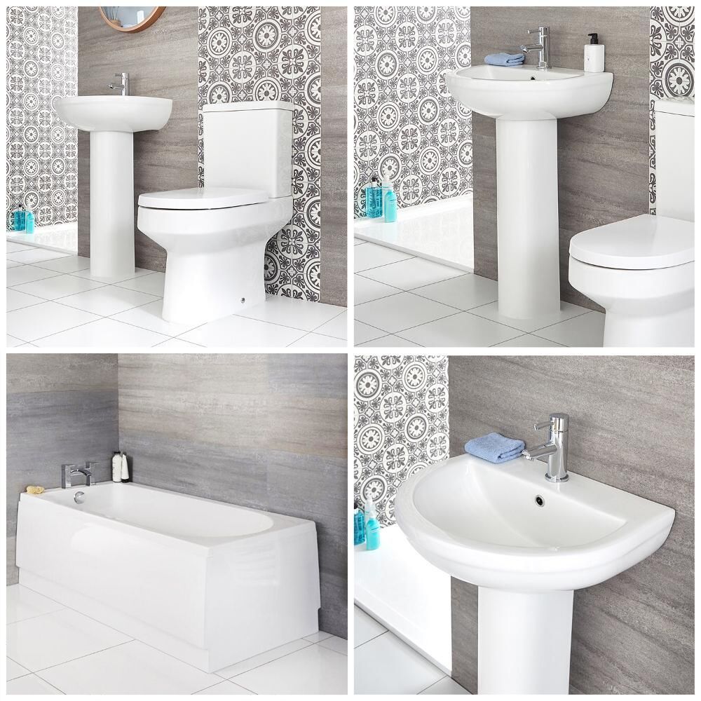 Milano Ballam - Modern Bathroom Suite with Straight Standard Bath