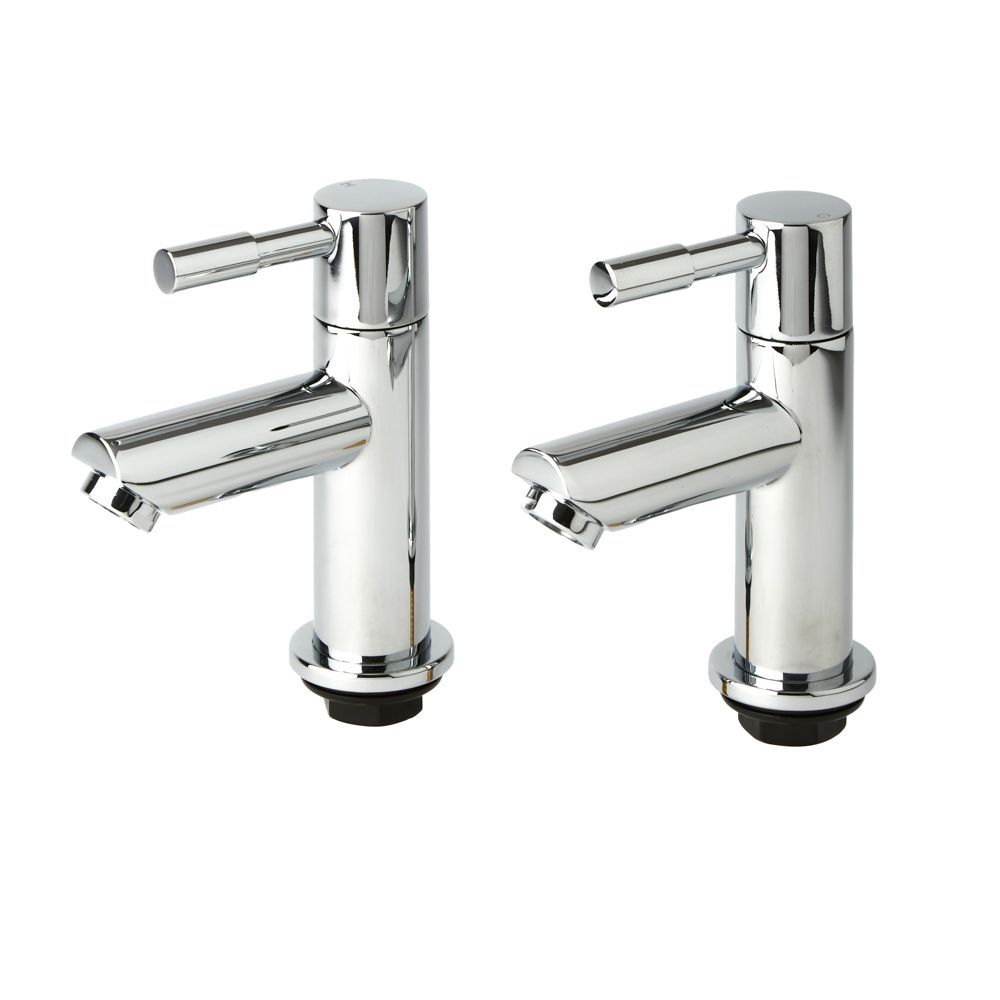 Milano - Modern Basin Pillar Taps - Choice of finish