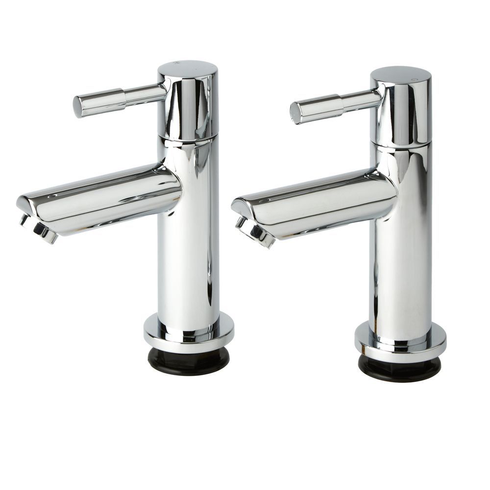 Milano - Modern Bath Pillar Taps - Choice of finish