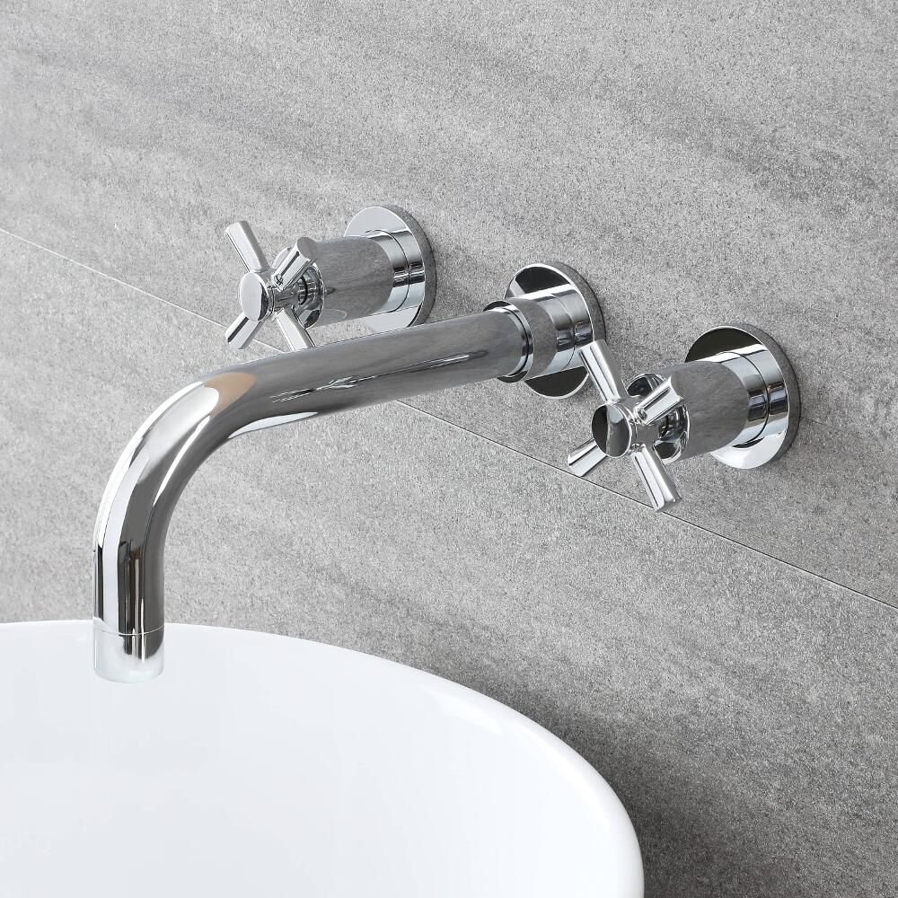 Milano Select - Modern Wall Mounted Basin Mixer Tap - Chrome