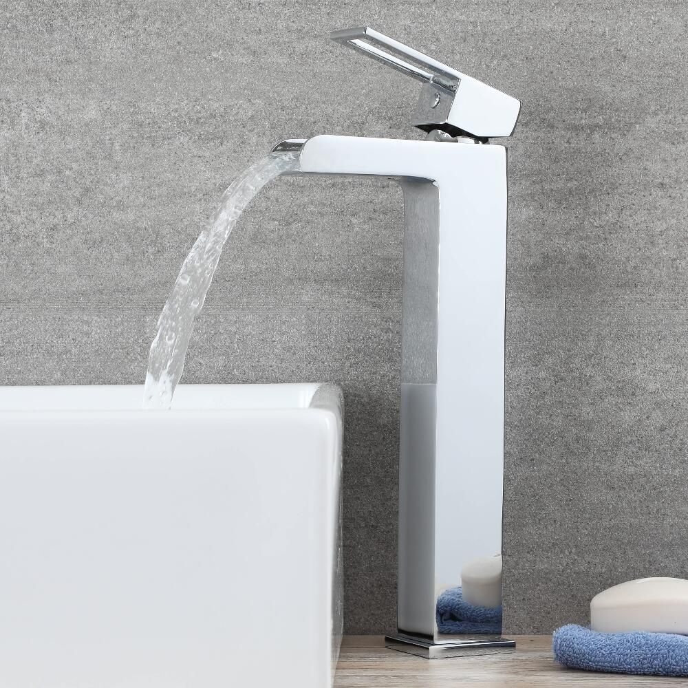 Milano Parade - Modern High Rise Basin Mixer Tap - Chrome