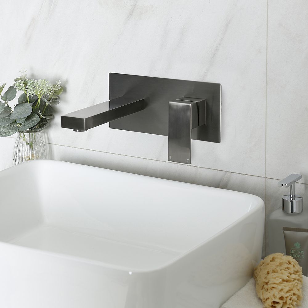 Milano - Modern Square Wall Mounted Basin Mixer Tap - Choice of Finish