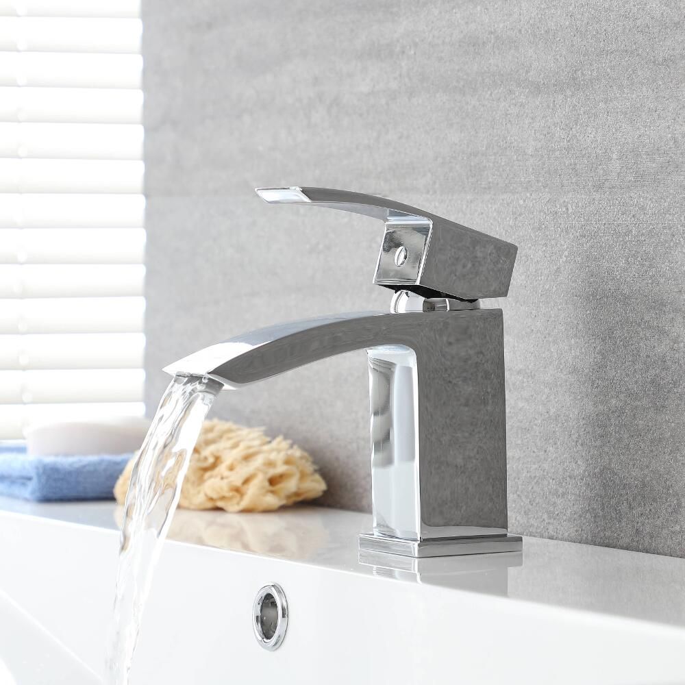 Milano Wick - Modern Mono Basin Mixer Tap - Chrome