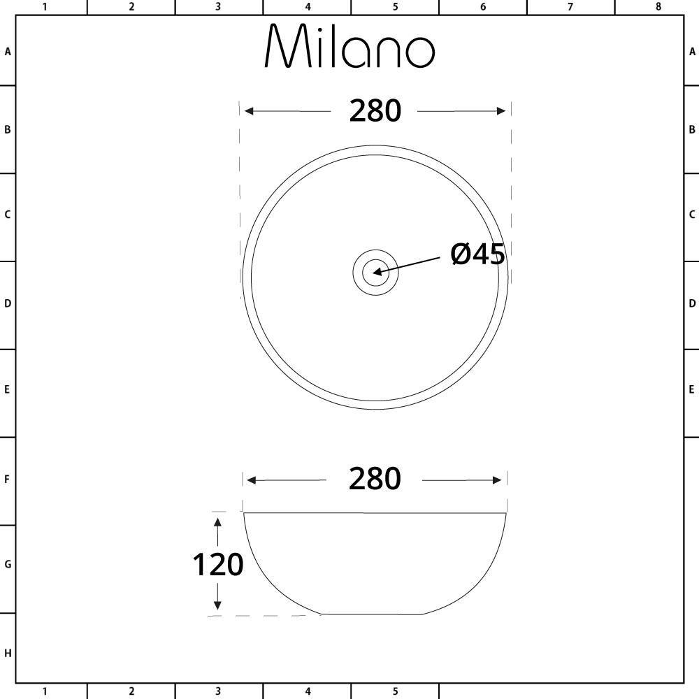 Milano Irwell - White Modern Round Countertop Basin with Wall Mounted ...