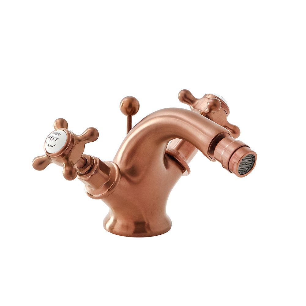 Milano Elizabeth - Traditional Crosshead Mono Bidet Mixer Tap - Brushed ...