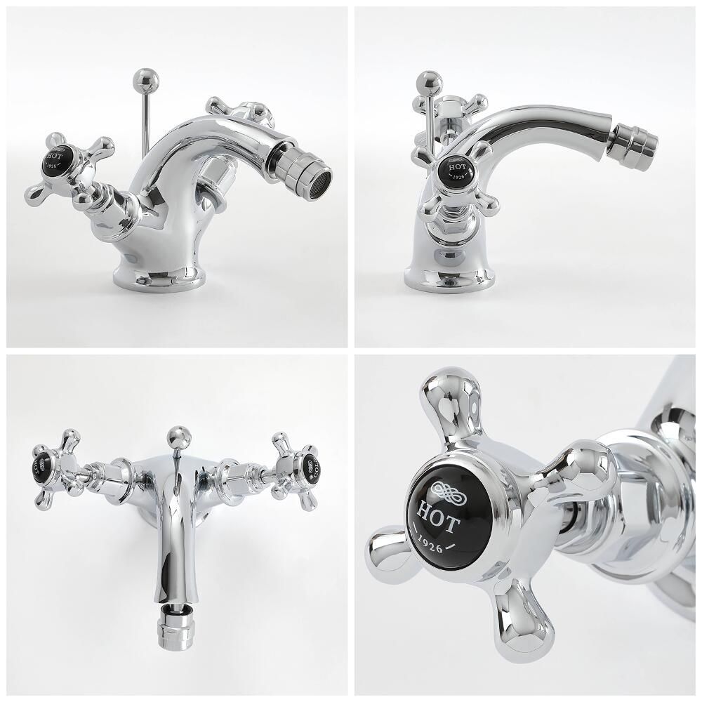 Milano Elizabeth - Traditional Crosshead Mono Bidet Mixer Tap - Chrome ...