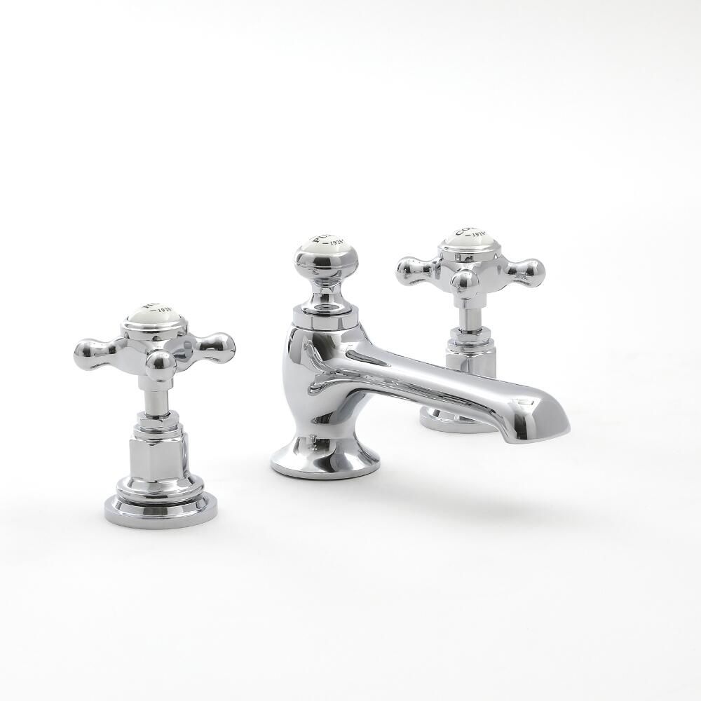 Milano Elizabeth - Traditional 3 Tap-Hole Crosshead Basin Mixer Tap ...