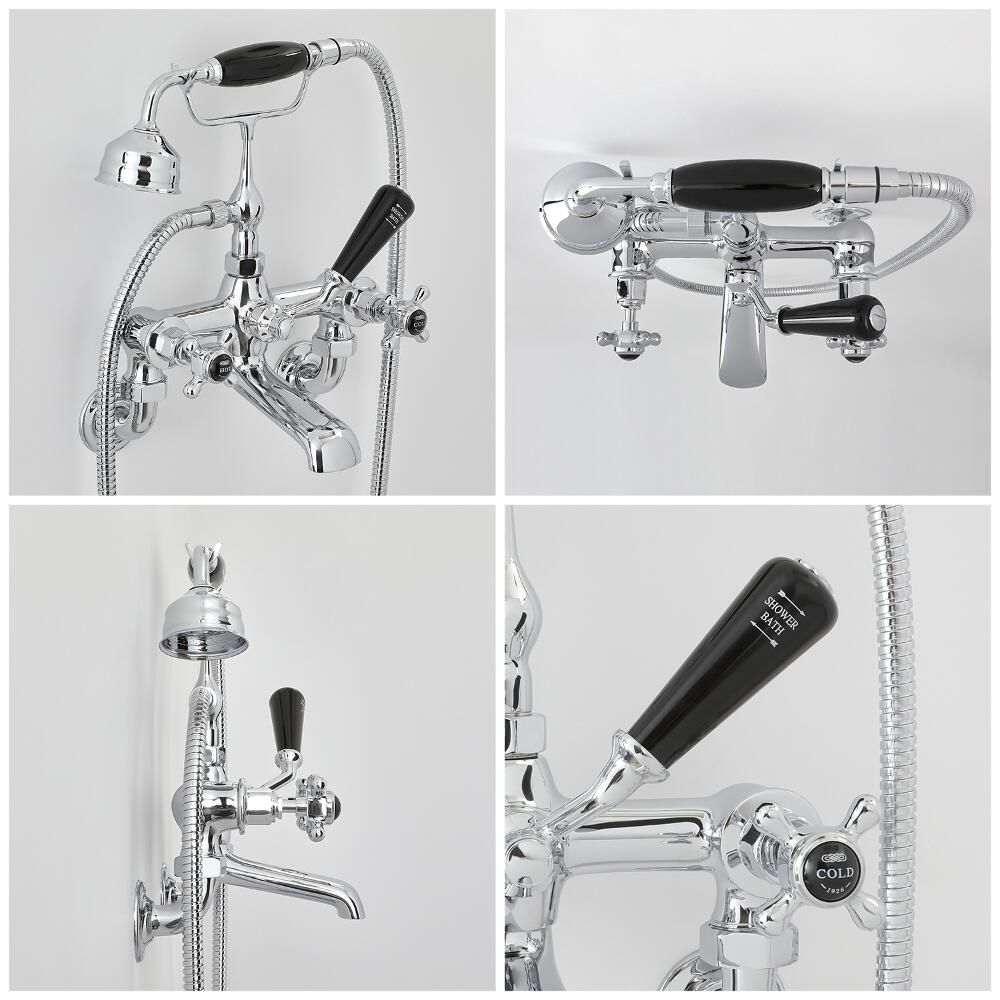 Milano Elizabeth - Traditional Wall Mounted Crosshead Bath Shower Mixer ...