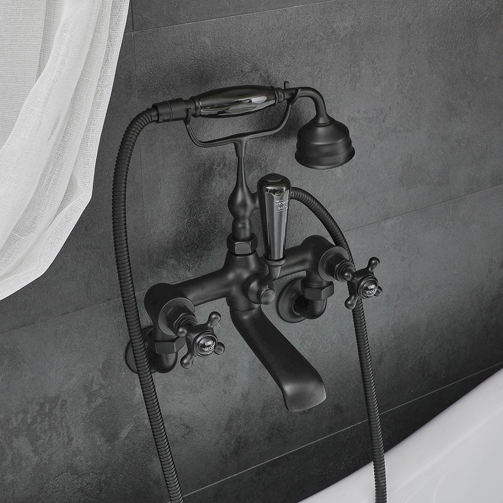 Milano Elizabeth - Traditional Wall Mounted Crosshead Bath Shower Mixer ...