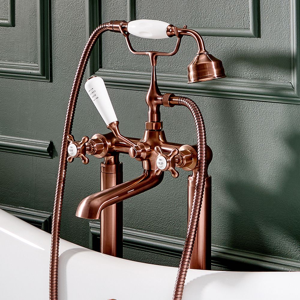 Milano Elizabeth - Traditional Freestanding Crosshead Bath Shower Mixer ...