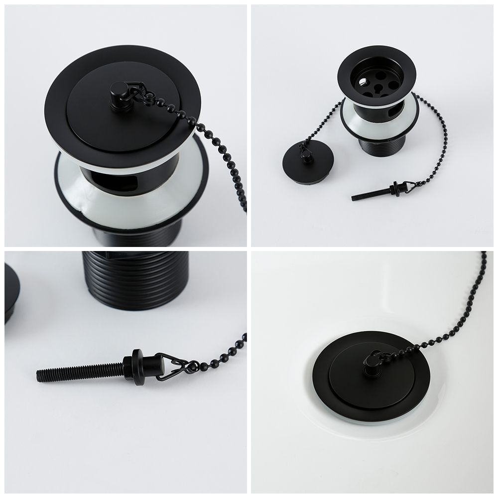 Milano Elizabeth - Traditional Slotted Basin Waste with Chain - Black