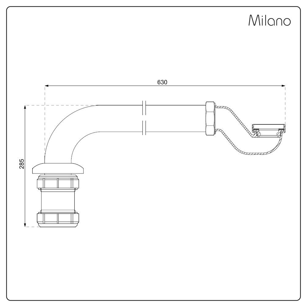 Milano Elizabeth - Traditional Shallow Seal Bath Trap and Outlet Pipe ...