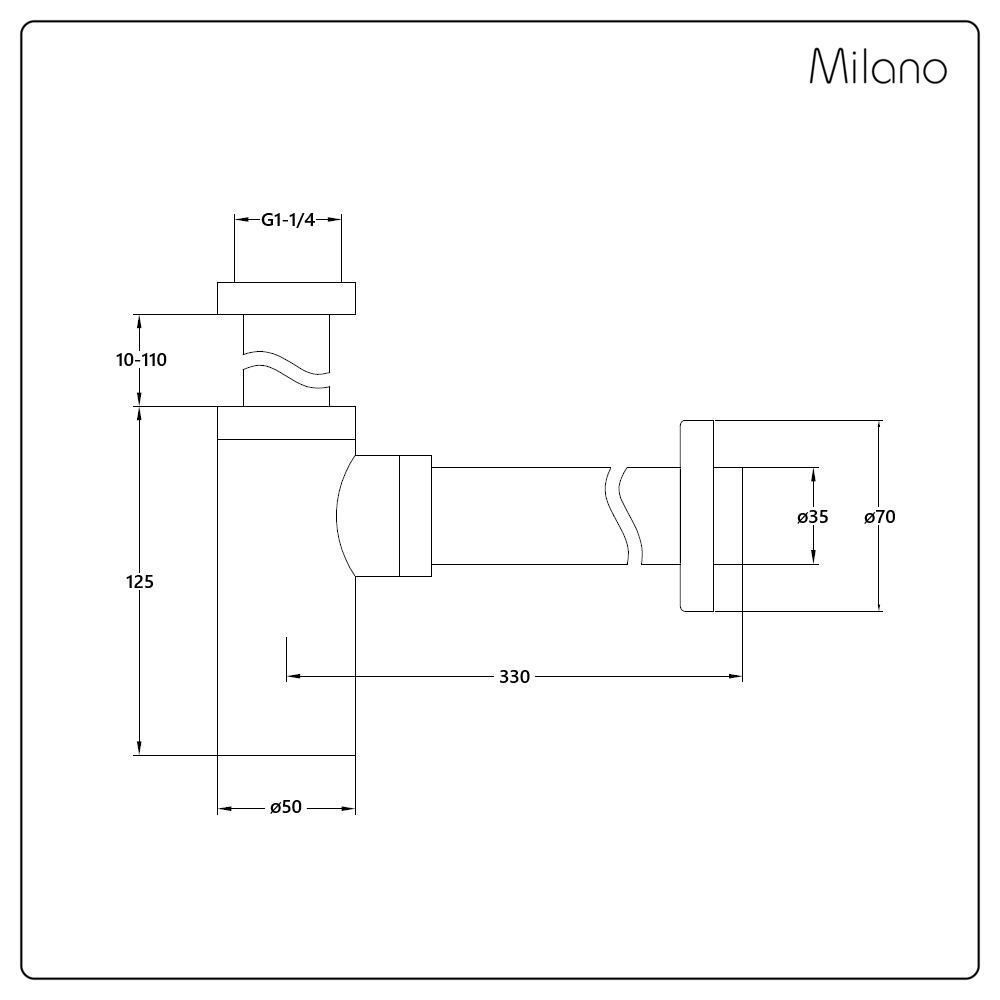 Milano - Round Basin Bottle Trap - Choice of Finish