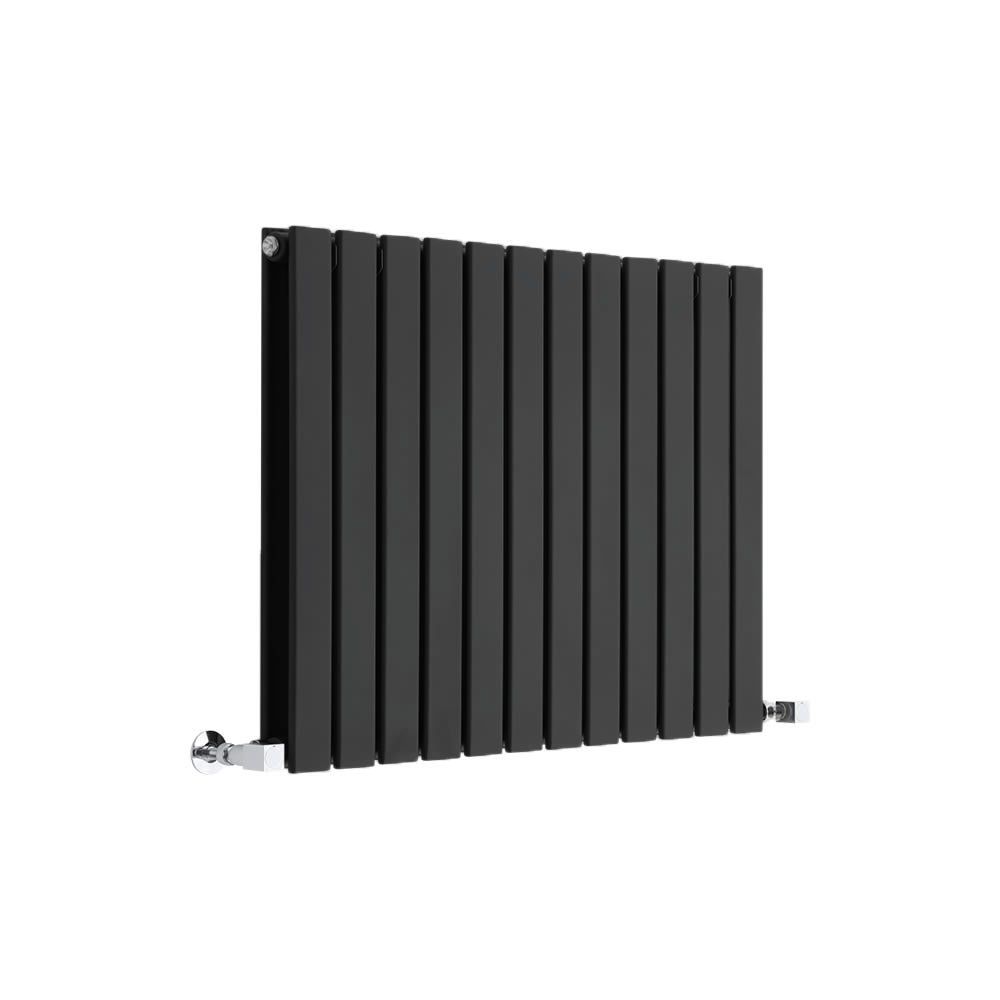 Milano Alpha - Black Horizontal Flat Panel Designer Radiator - 635mm ...