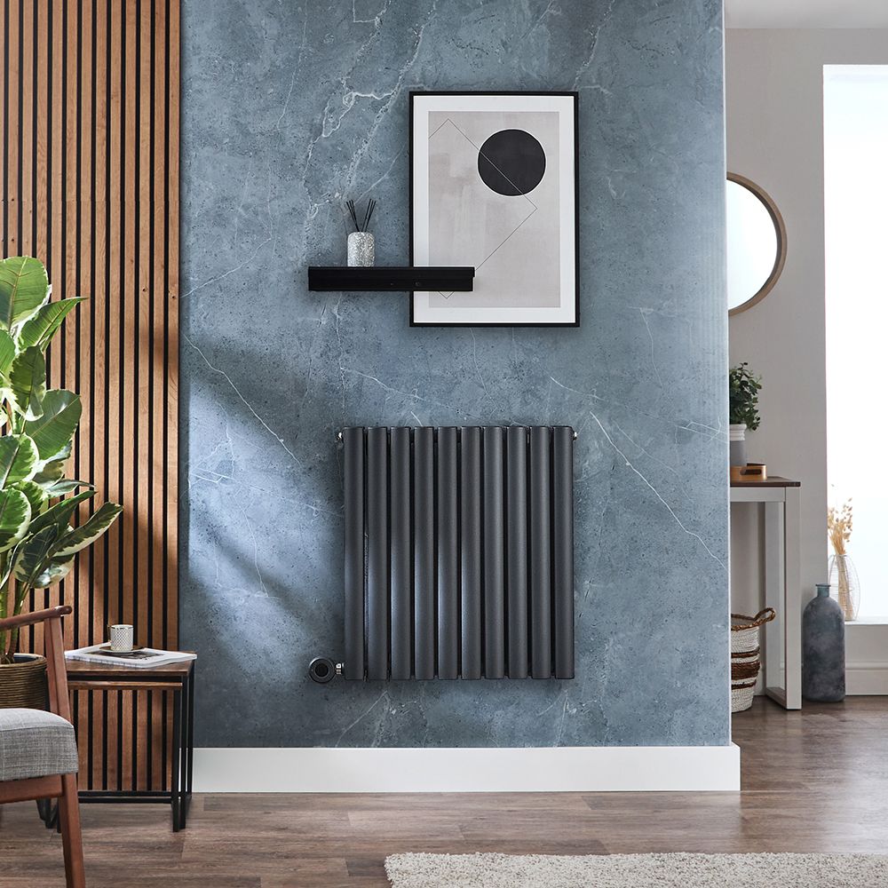 Milano x ECOSO Aruba - Electric Anthracite Horizontal Designer Radiator ...