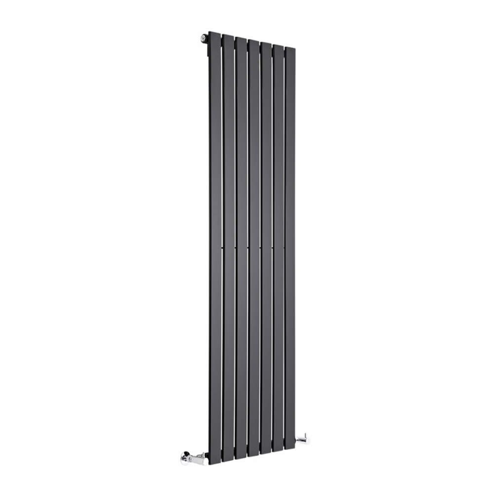 Milano Alpha - Black Flat Panel Vertical Designer Radiator - 1600mm x ...