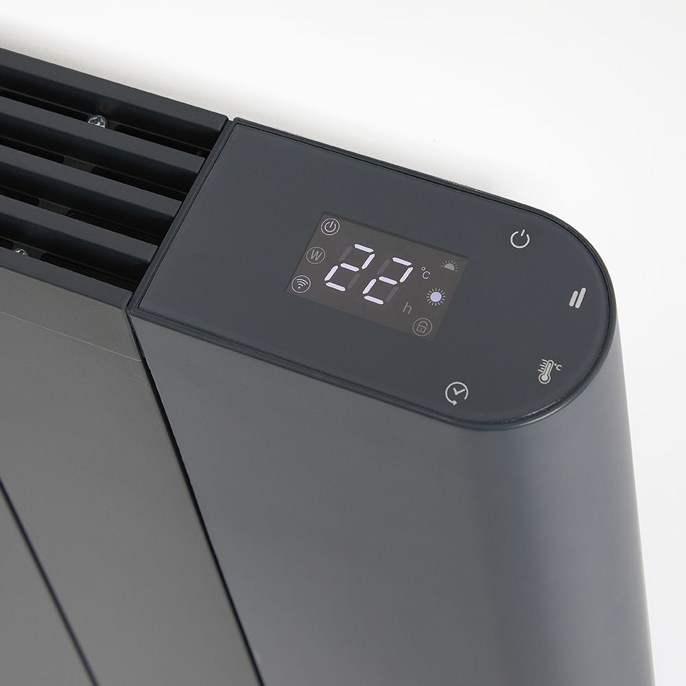 Milano Torr - Anthracite Dry Heat 1200W Smart Electric Heater - 533mm x ...