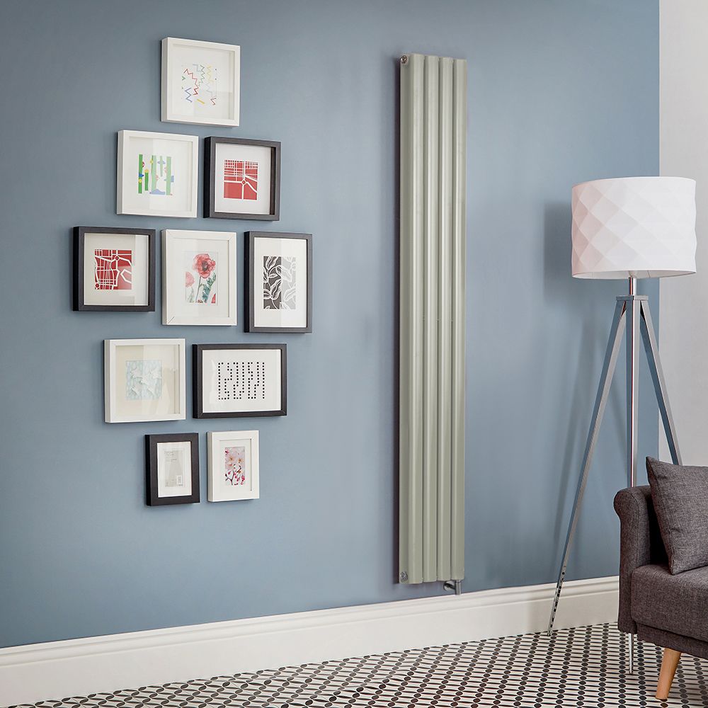 Milano Aruba Electric - Sage Leaf Green Vertical Designer Radiator ...