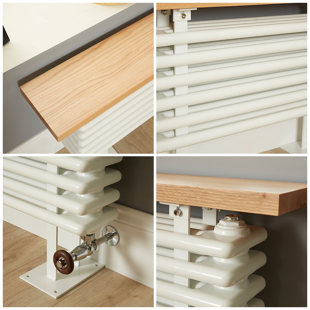 Milano Windsor Bench - White Horizontal Traditional Column Radiator ...