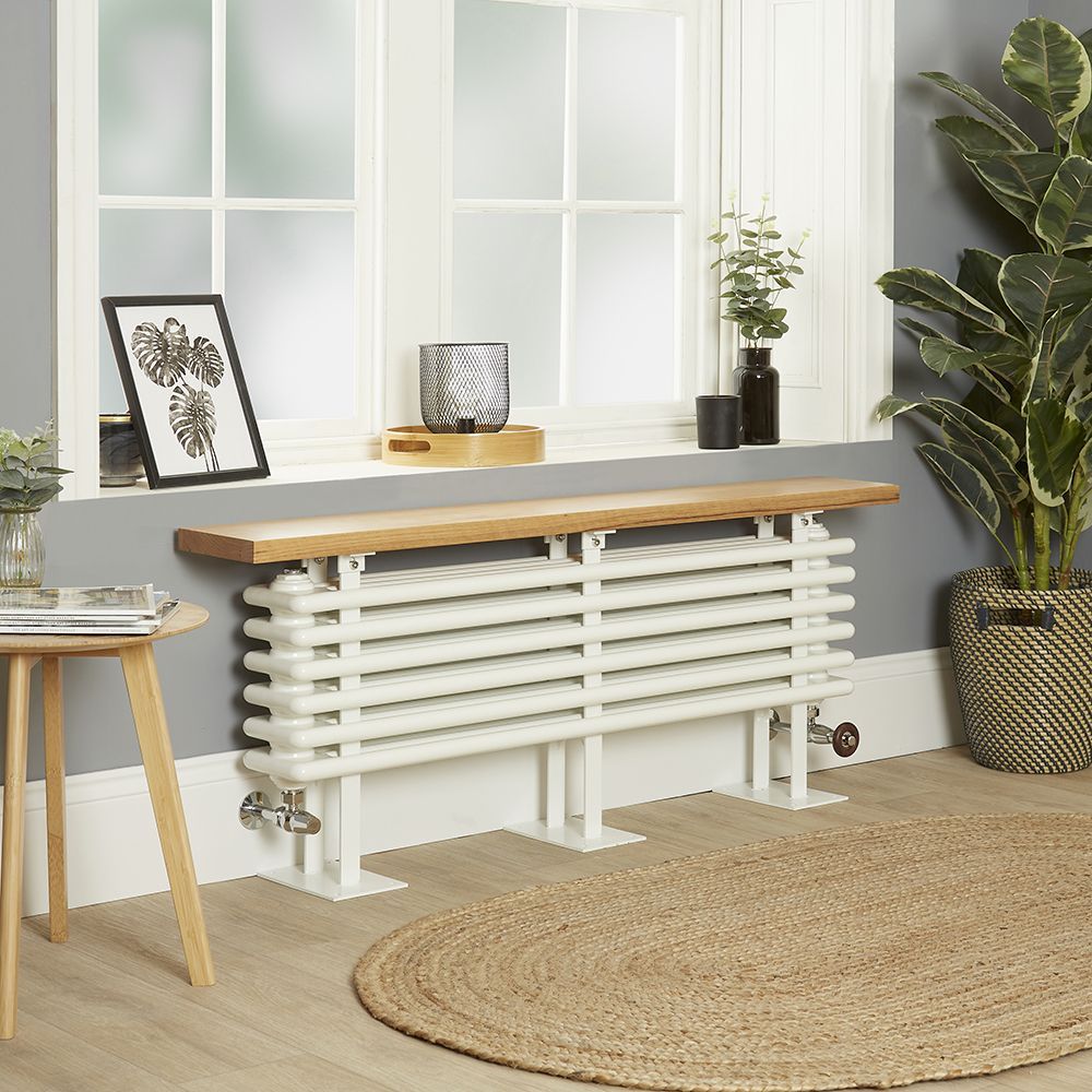 Milano Windsor Bench - White Horizontal Traditional Column Radiator ...