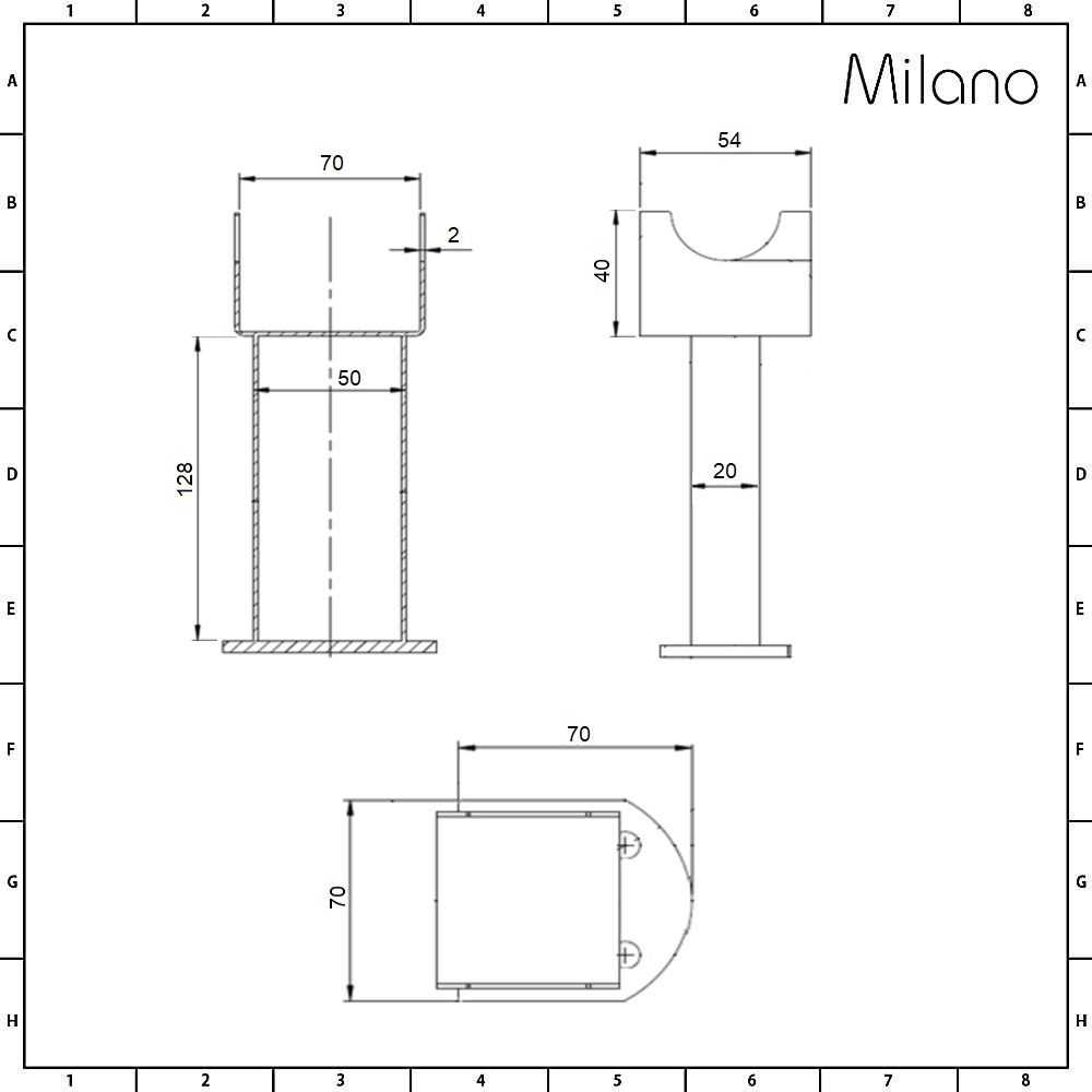 Milano Alpha - Black Floor-Mounting Feet for Alpha Designer Radiators