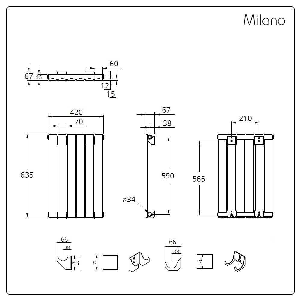Milano x ECOSO Alpha - Electric White Horizontal Designer Radiator ...