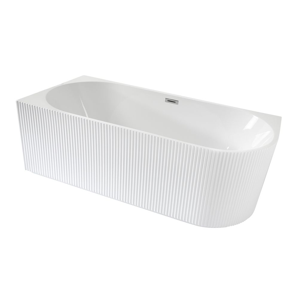 Milano Florence - Modern Fluted Corner Bath - 1700mm x 800mm - Choice ...