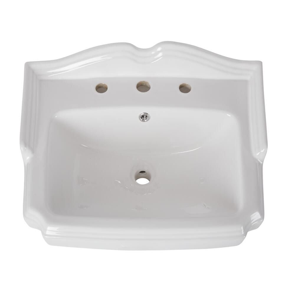 Milano Windsor - Traditional 3 Tap-Hole Basin with Full Pedestal - 590mm