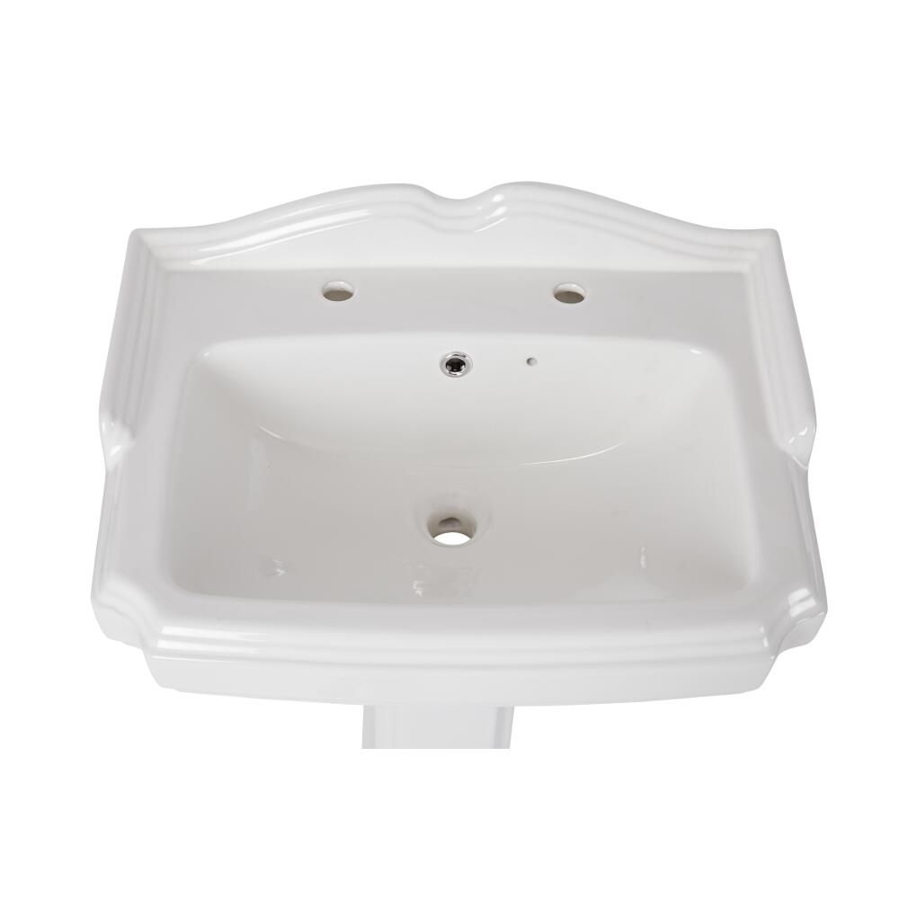 Milano Windsor - Traditional 2 Tap-Hole Basin with Full Pedestal - 590mm